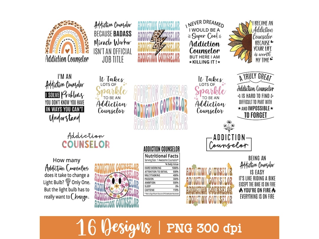 Addiction Counselor Png, Bundle, Addiction Counselor Gift, Shirt Png ...