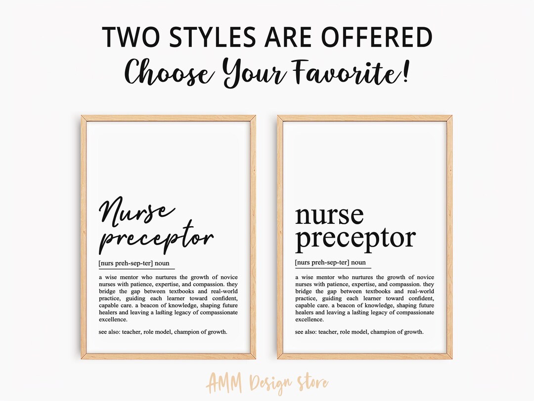 Nurse Preceptor Definition Print, Nurse Preceptor Wall Art, Nurse ...