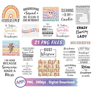 Housekeeper Png Bundle, Housekeeping Png, Cleaning Lady Png, Cleaning ...