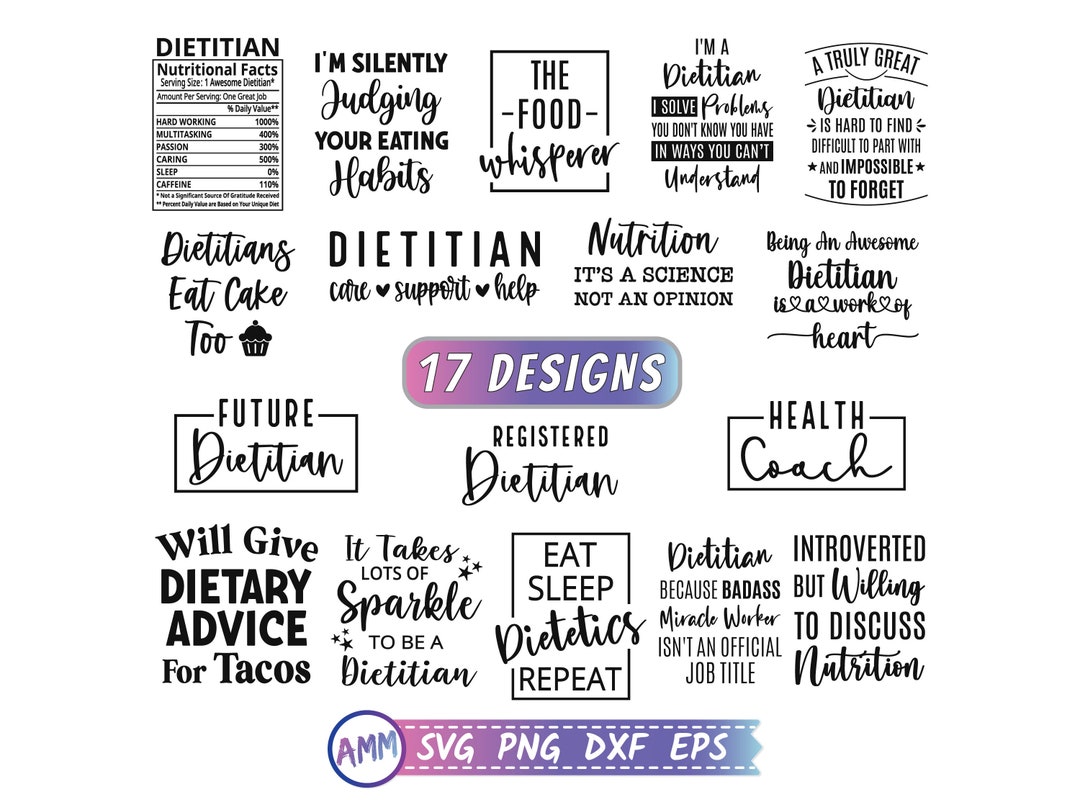 Dietitian SVG, RD Svg, Dietitian Bundle Svg, Nutritionist Svg, 17 ...
