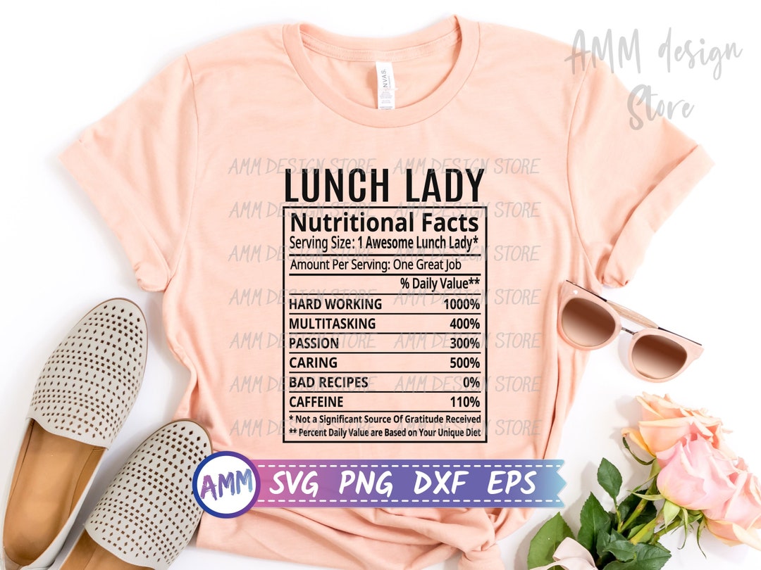 Lunch Lady SVG, Lunch Lady Nutritional Facts Svg, Nutrition Facts Svg ...