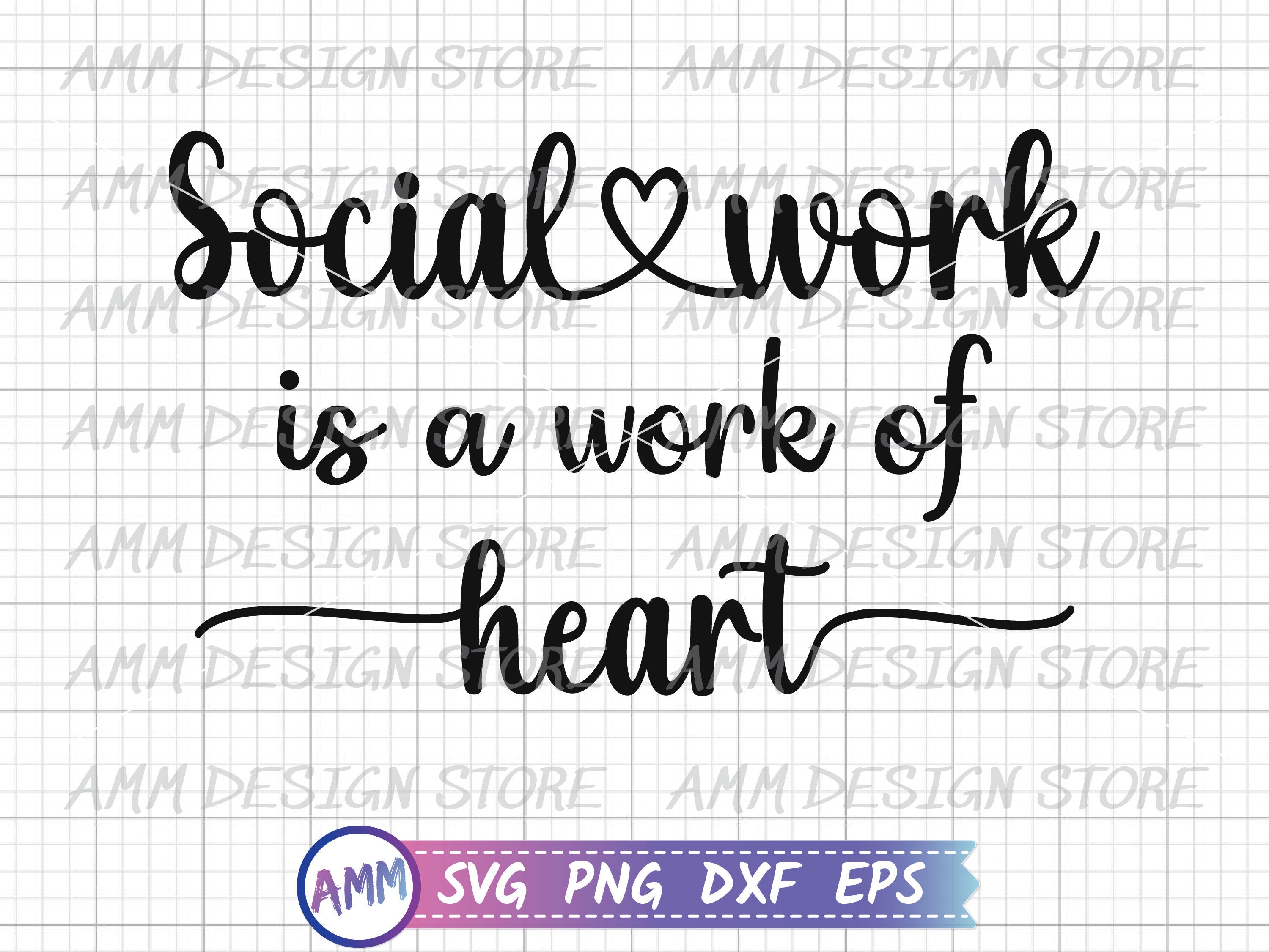 Social Worker Svg Sw Svg Social Work is a Work of Heart Svg | Etsy