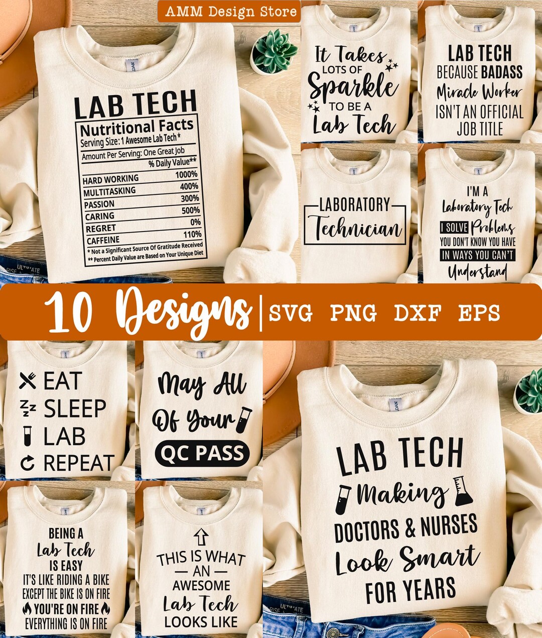 Lab Tech Svg, Lab Tech Bundle Svg, 10 Designs Laboratory Technician Svg ...