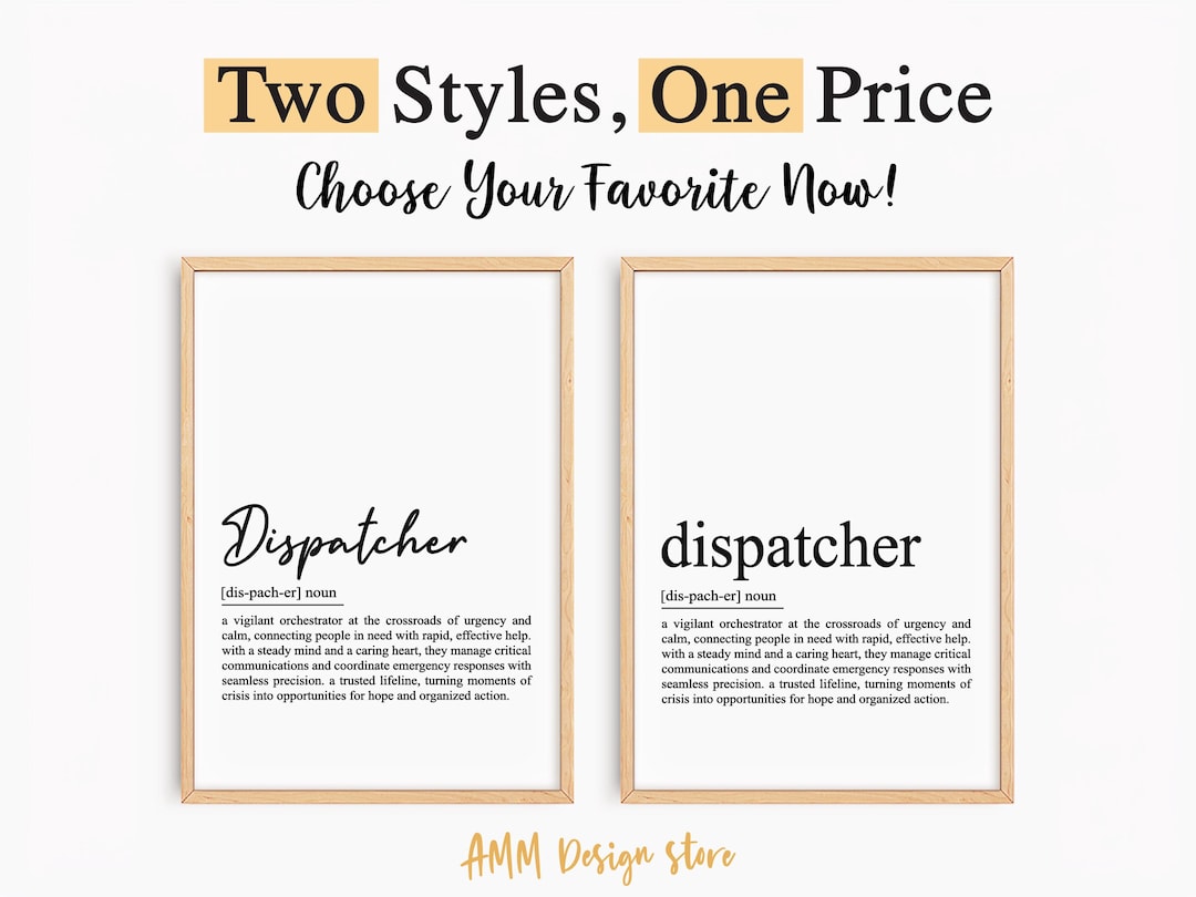 Dispatcher Definition Print, Dispatcher Gift, Dispatcher Wall Art ...