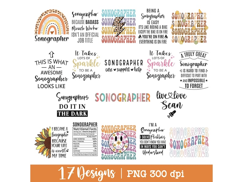 Sonographer Png, Bundle, Sonography Png, Shirt Png, Retro, Rainbow ...