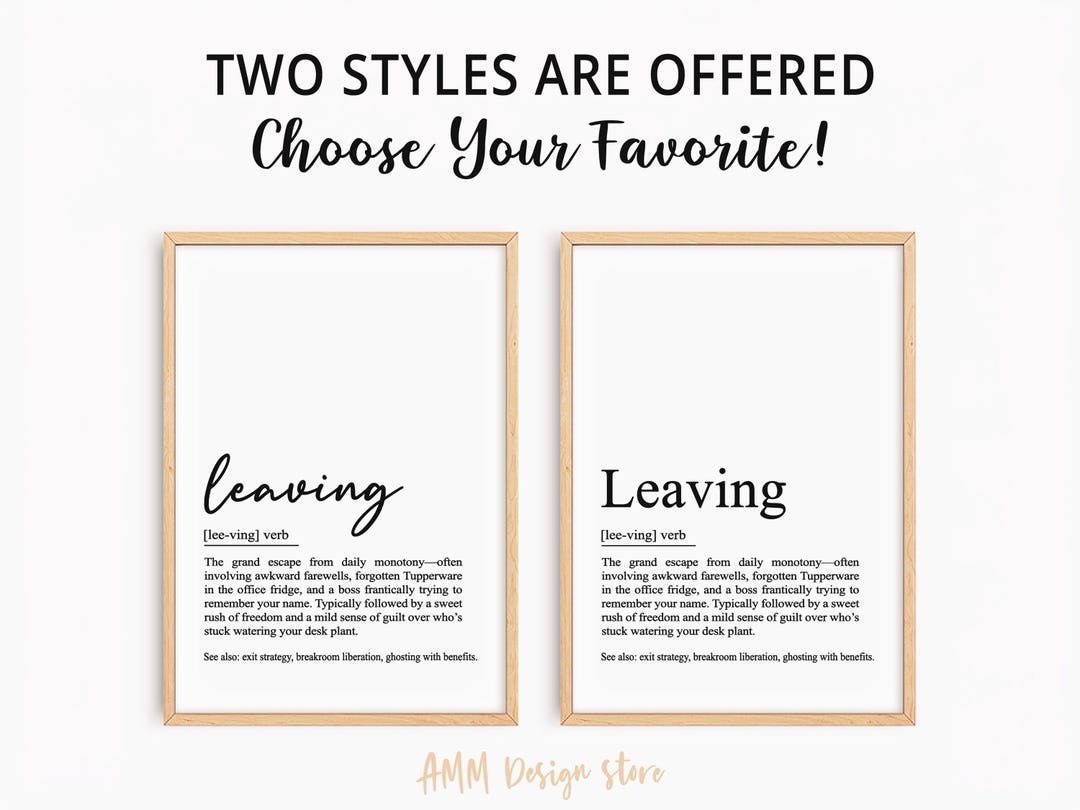 Coworker Leaving Definition Print, Goodbye Card for Coworkers Leaving ...