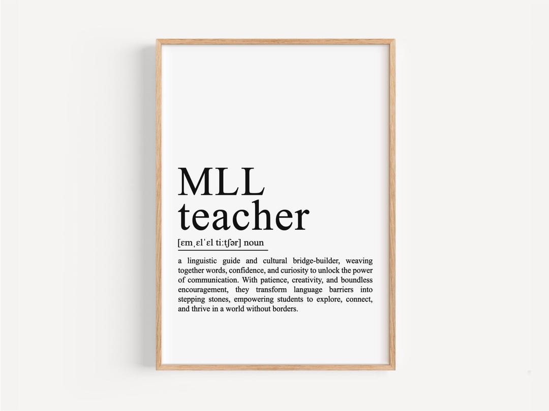 MLL Teacher Definition Print, Multilingual Learner, MLL Teacher Wall ...