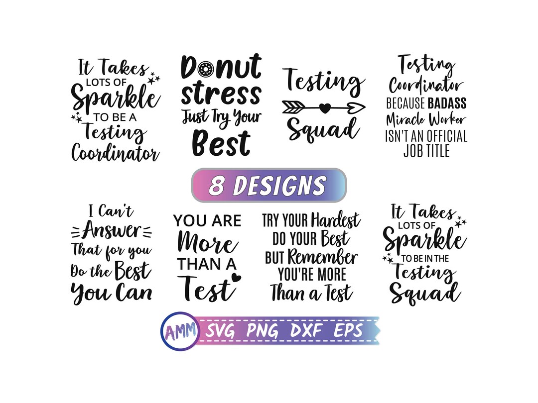 Testing Coordinator SVG, Testing Squad Svg, Test Day Svg, Bundle Svg, 8 ...