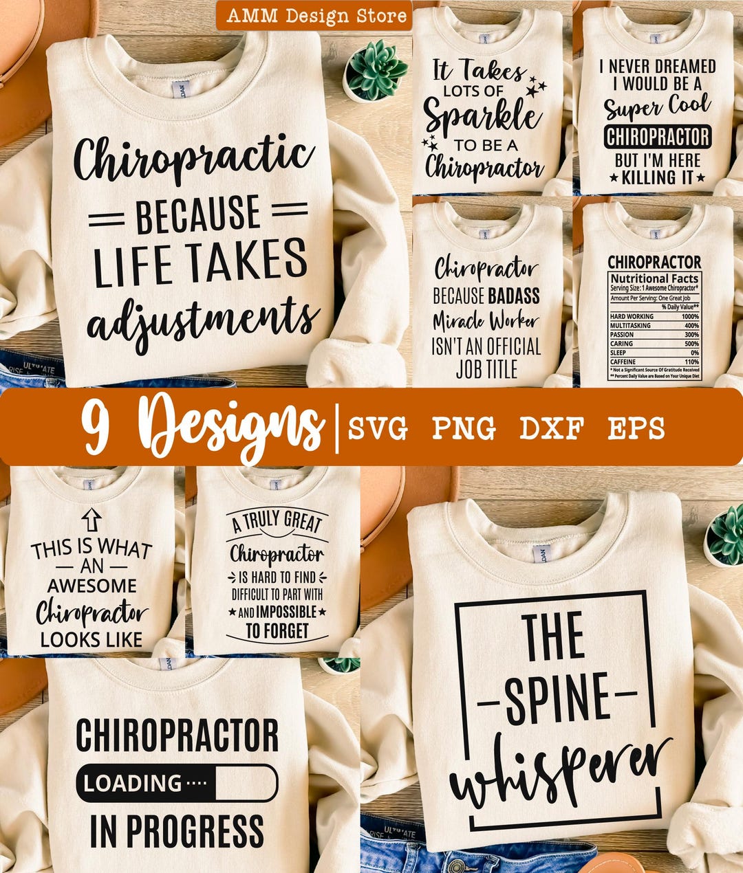 Chiropractor Svg, Chiropractor Bundle SVG, 9 Chiropractor Shirt Design ...