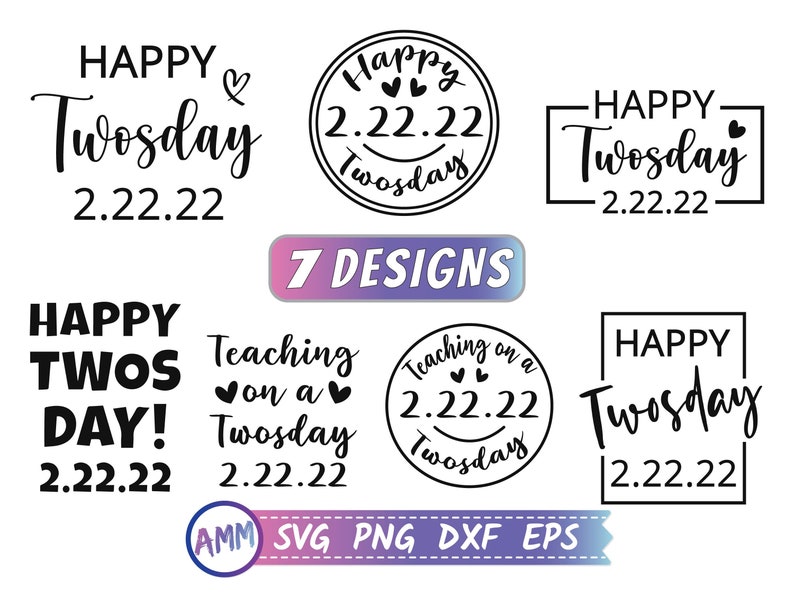 Happy Twosday SVG Bundle Svg Shirt SVG Happy 2sday 7 | Etsy