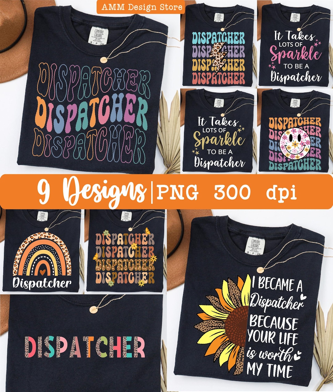 Dispatcher Png, Bundle, 911 Dispatcher Png, Retro, Shirt Png, Rainbow ...