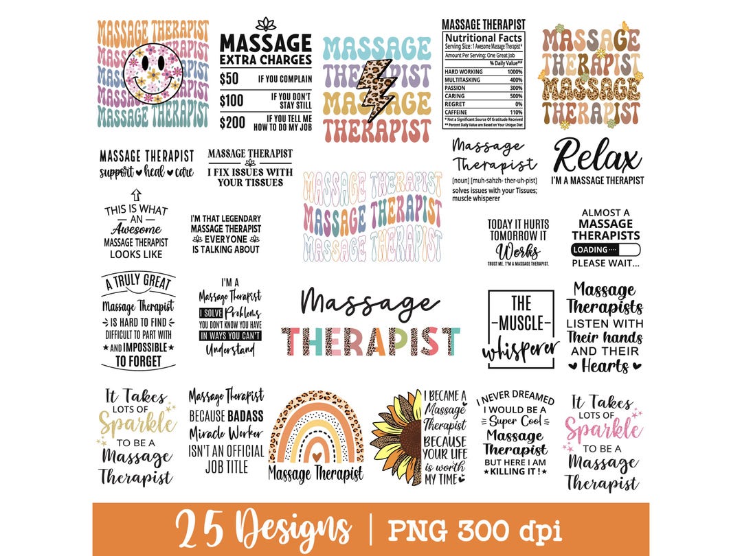 Massage Therapist Png, Bundle, Massage Therapist Shirt Png, Massage ...
