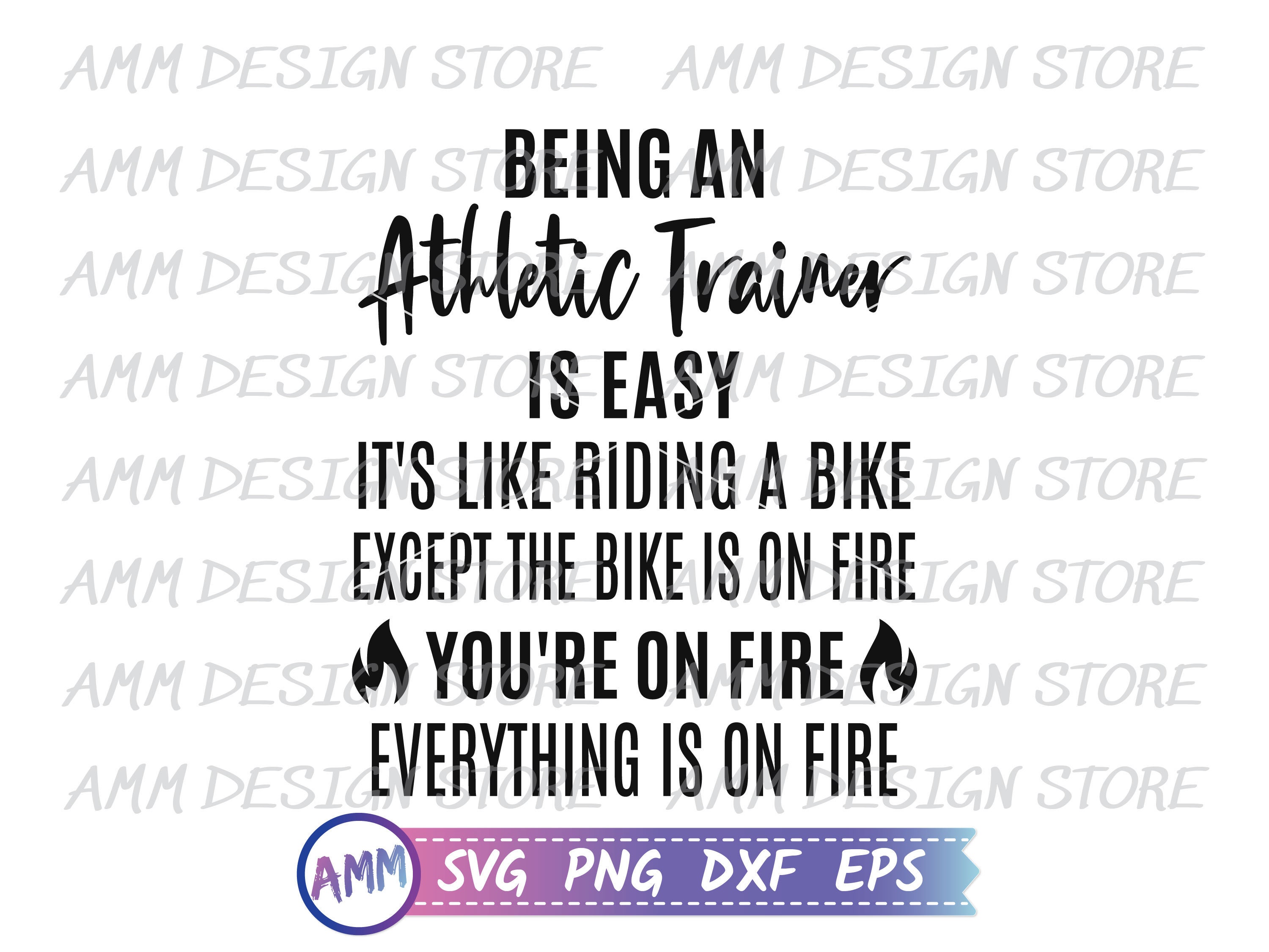 Athletic Trainer SVG AT Svg Being A Athletic Trainer is Easy | Etsy