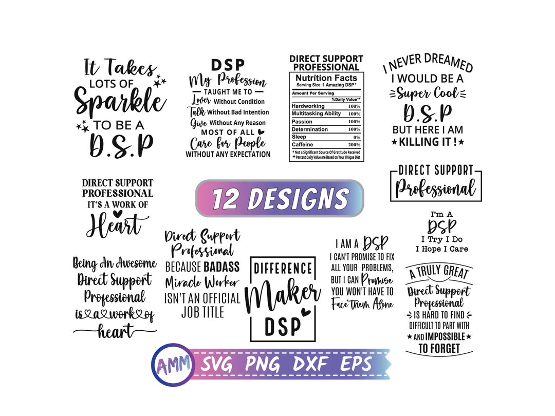 DSP Svg, Direct Support Professional Svg, DSP Bundle, 12 Designs ...
