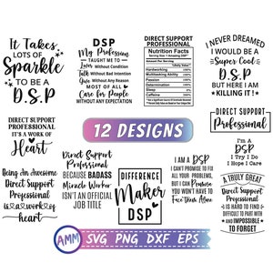 DSP Svg, Direct Support Professional Svg, DSP Bundle, 12 Designs, Direct Support Professional ...