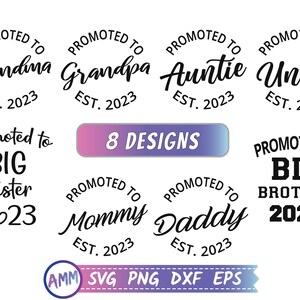 Promoted to Family of EST 2023, Baby Announcement Svg 2023, Baby ...