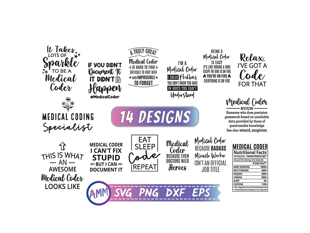 Medical Coder Svg, Medical Coder Bundle Svg, 14 Design, Medical Coder ...