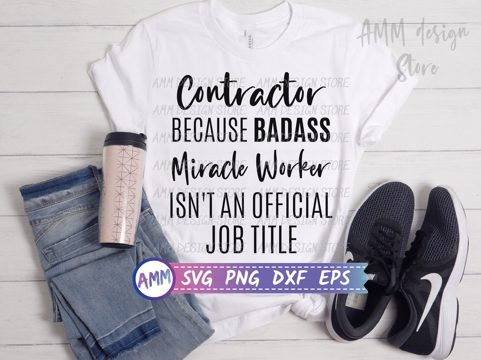 Contractor SVG Because Badass Miracle Worker Isn't an - Etsy