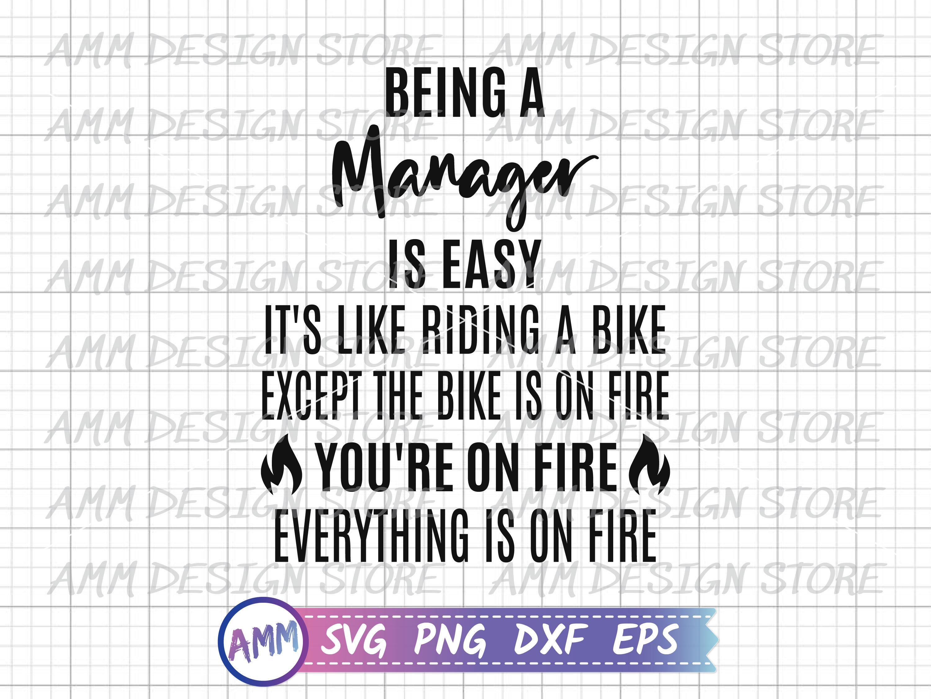 Manager SVG Being A Manager is Easy SVG Boss Svg Office | Etsy