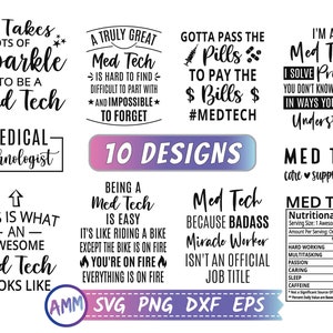 Med Tech SVG, Med Tech Bundle Svg, 10 Designs, Medical Technologist Svg ...