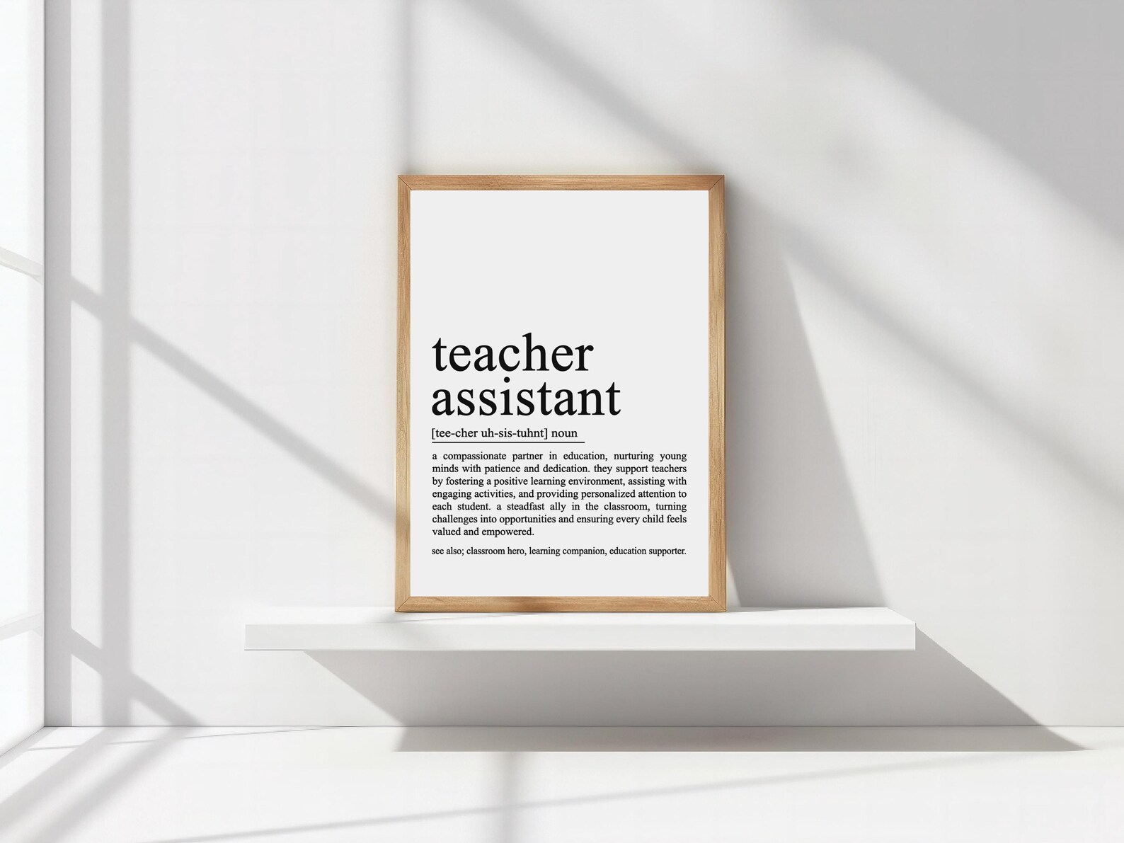 Teacher Assistant Definition Print, Teacher Assistant Wall Art ...