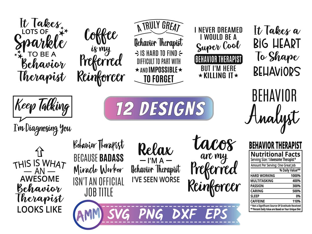 Behavior Therapist Svg Bundle Svg BCBA Svg Behavior Analyst - Etsy