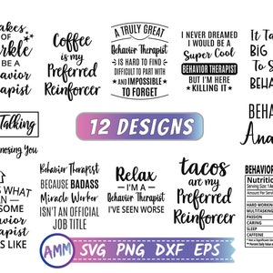 Behavior Therapist Svg Bundle Svg BCBA Svg Behavior Analyst - Etsy