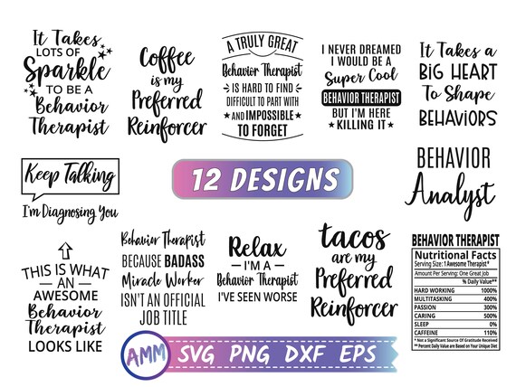 Behavior Therapist Svg Bundle Svg BCBA Svg Behavior Analyst - Etsy