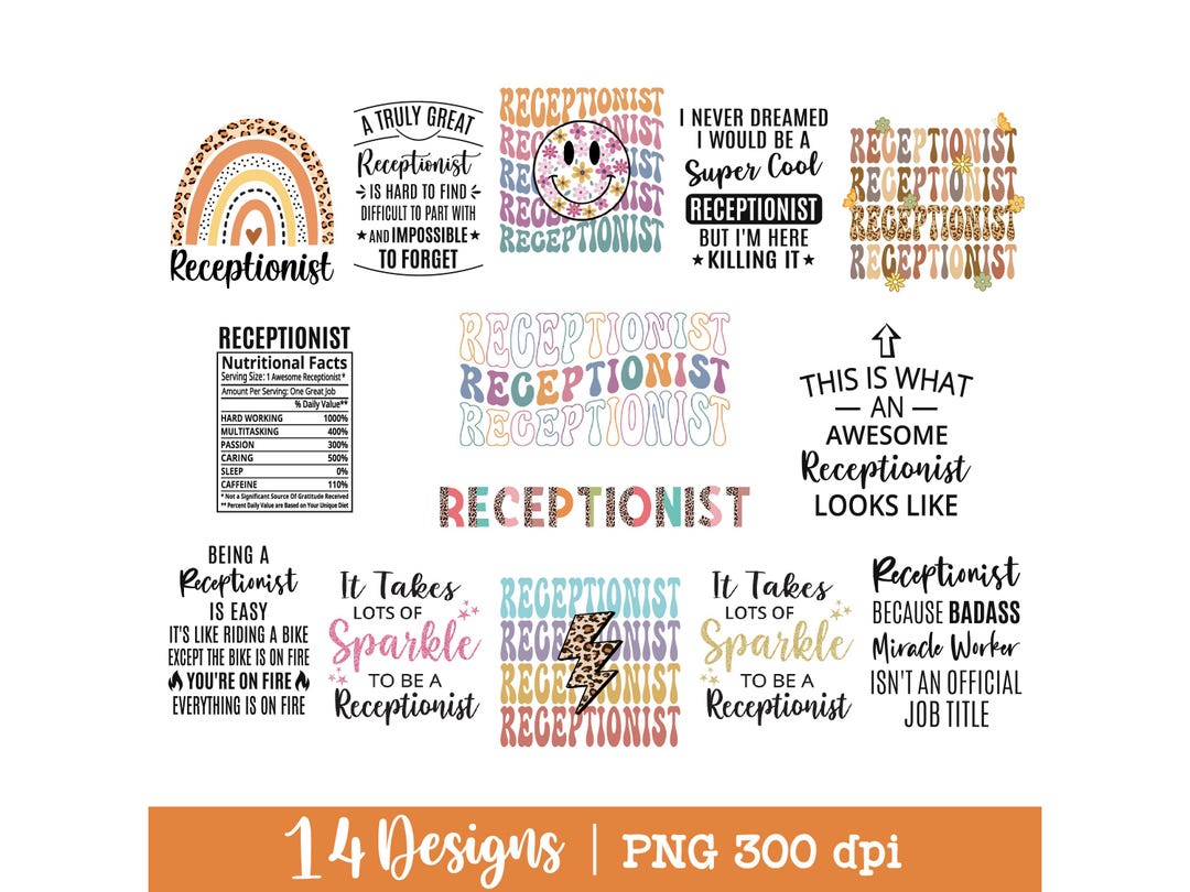 Receptionist Png, Receptionist Bundle Png, Receptionist Shirt Png ...