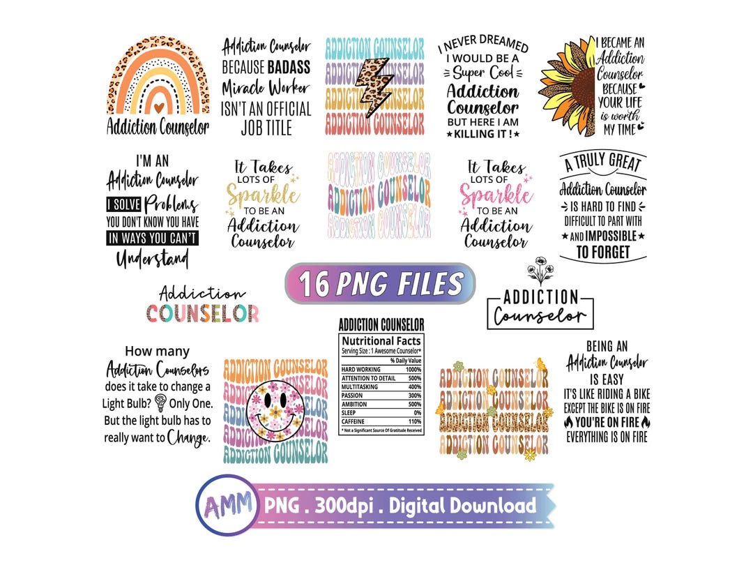 Addiction Counselor Png, Bundle, Addiction Counselor Gift, Shirt Png ...