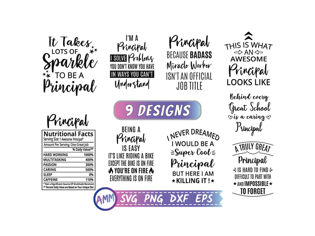 Principal SVG, Bundle Svg, 9 Designs, Principal Appreciation Svg ...