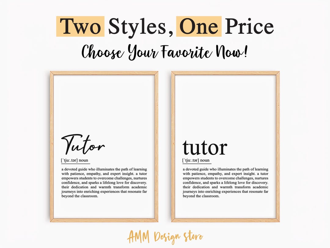 Tutor Definition Print, Tutor Appreciation, Gift for Tutor, Tutor Thank ...