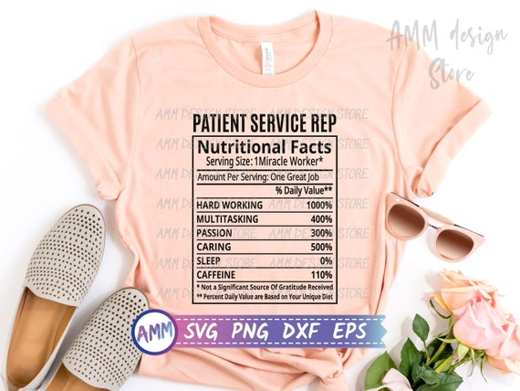 Patient Service Rep SVG Patient Service Rep Nutritional Facts - Etsy