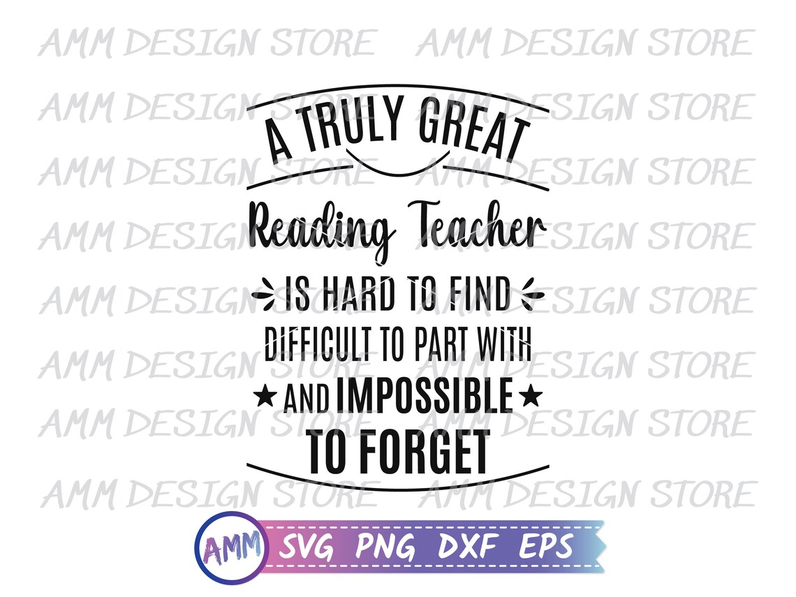 Reading Teacher SVG A Truly Great Reading Teacher Svg - Etsy