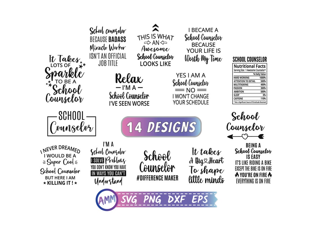 School Counselor SVG, School Counselor Bundle SVG, Bundle SVG, 14 ...