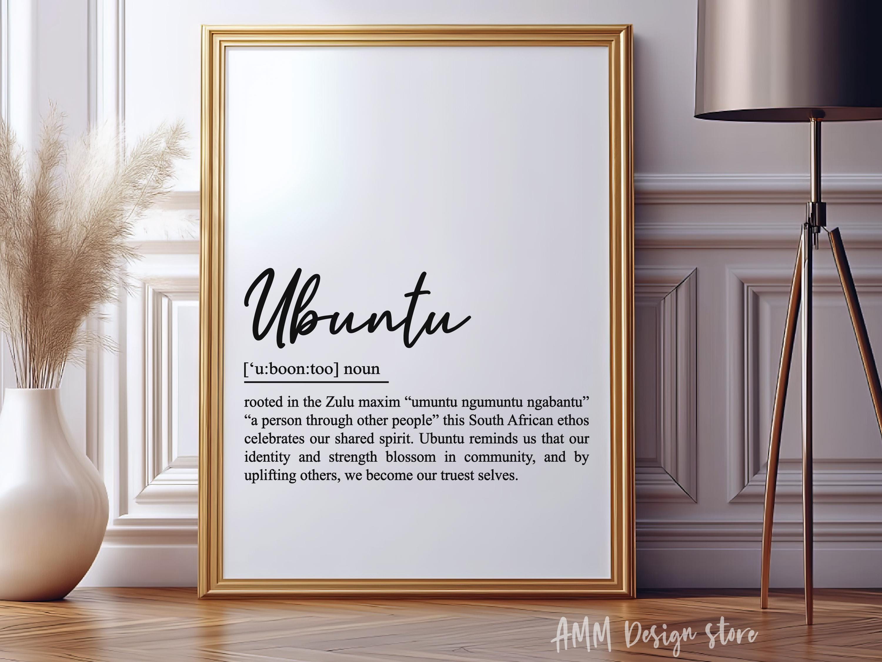 Ubuntu Definition Print, South African Wall Art, Ubuntu Poster ...