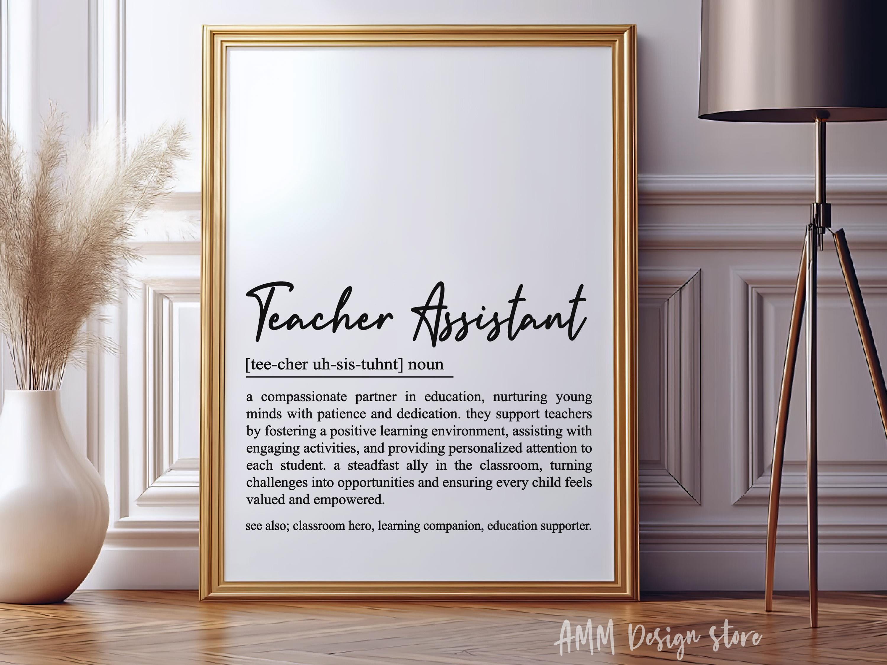 Teacher Assistant Definition Print, Teacher Assistant Wall Art ...