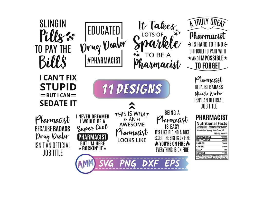 Pharmacist SVG, Pharmacist Bundle Svg, Pharmacy Svg, 11 Designs ...
