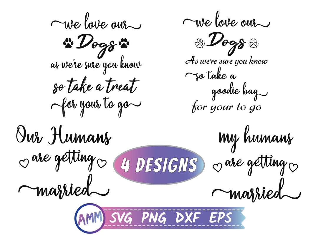 Dog Wedding Svg Bundle Svg Wedding Signs Svg Files Wedding - Etsy