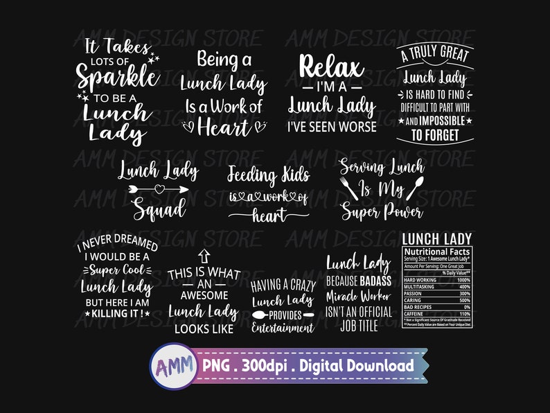 Lunch Lady Png, Cafeteria Worker Png, Bundle, School Lunch Lady Gift ...