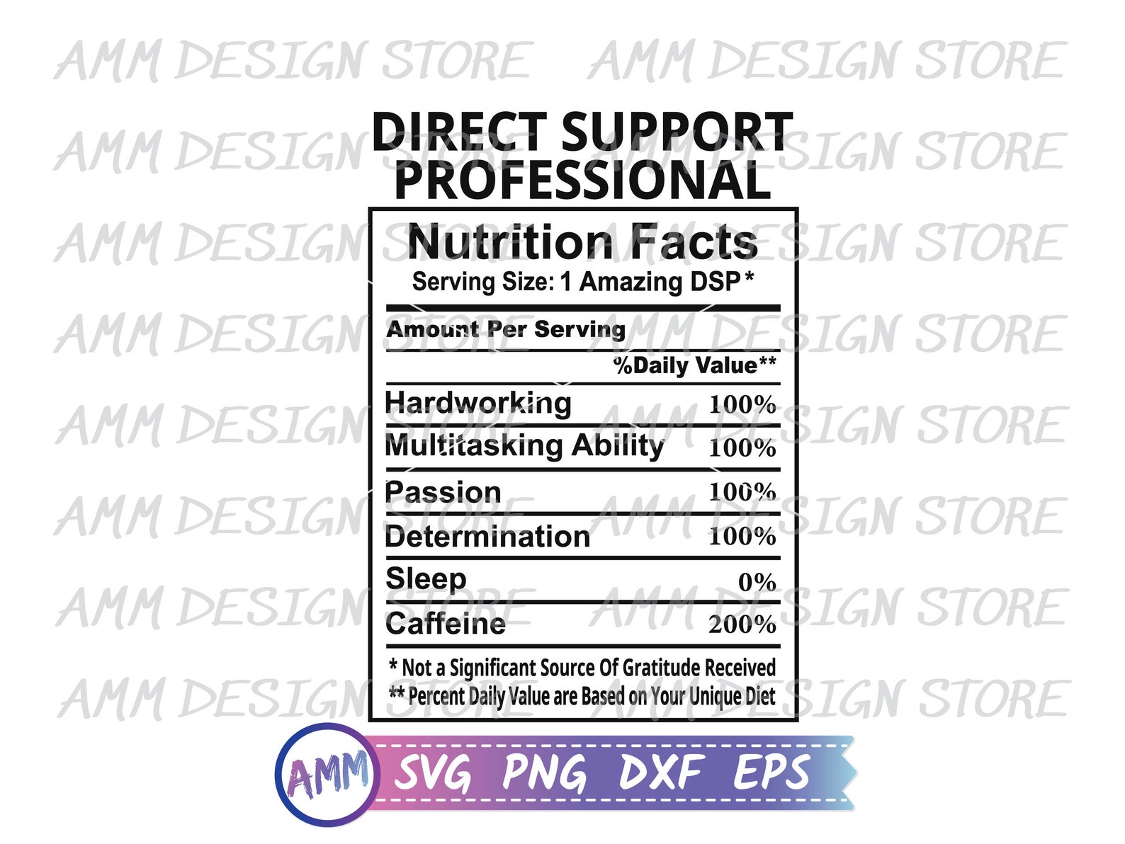 DSP Svg Direct Support Professional Nutritional Facts Svg - Etsy
