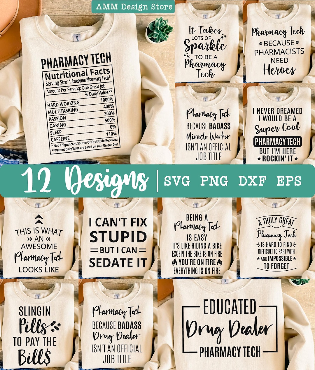 Pharmacy Tech Bundle SVG, Pharmacy Technician Bundle SVG, 12 Designs ...