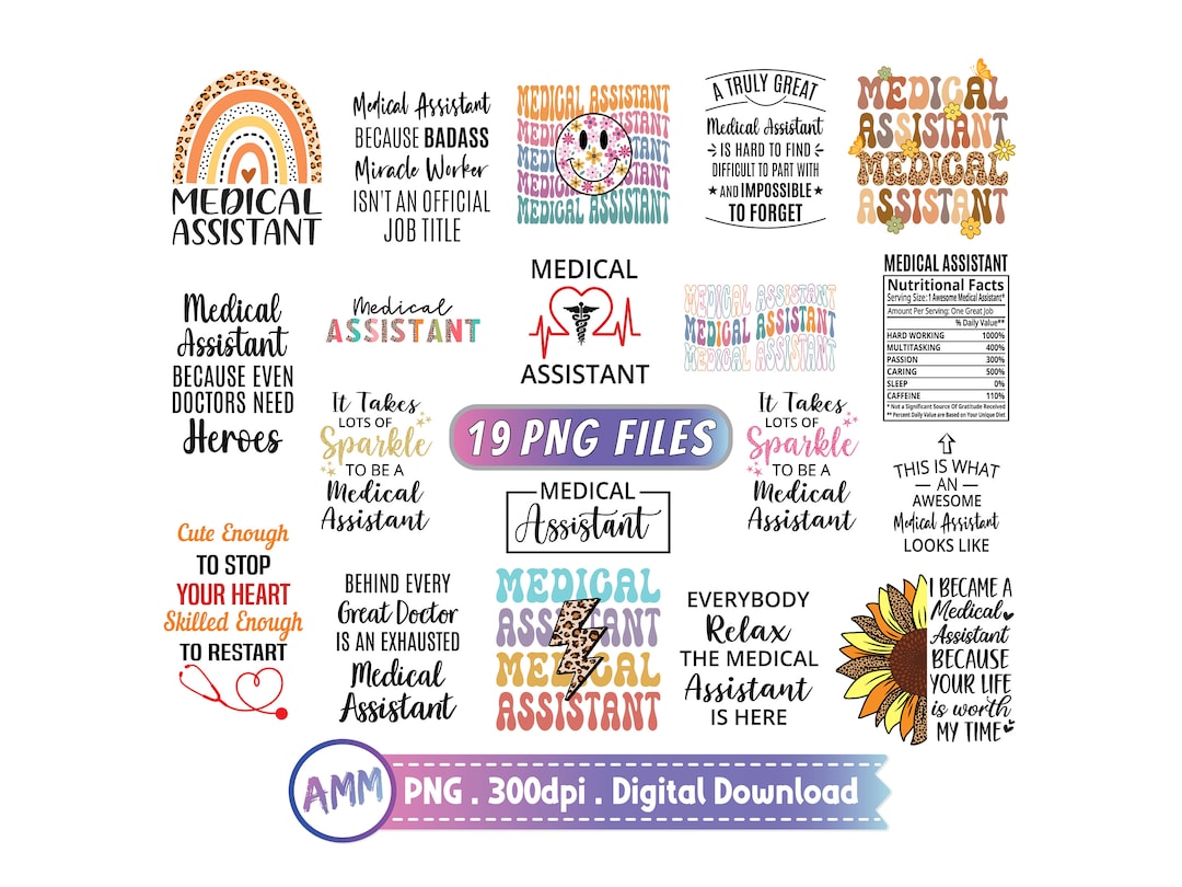 Medical Assistant Png, Bundle, Medical Assistant Sublimation Design, MA ...