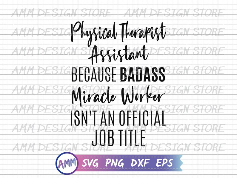 Physical Therapy Assistant Svg PTA Svg Physical Therapy - Etsy