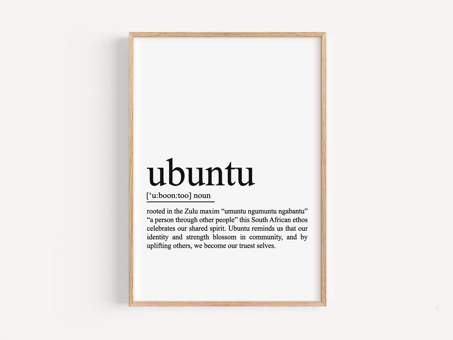 Ubuntu Definition Print, South African Wall Art, Ubuntu Poster ...