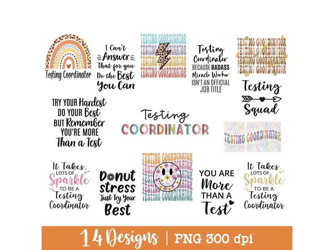Testing Coordinator Png, Teacher Testing Shirt Png, Bundle, Testing ...
