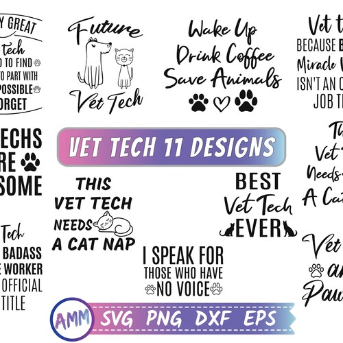 Vet Tech Svg Vet Tech Bundle Svg Veterinarian Technician - Etsy