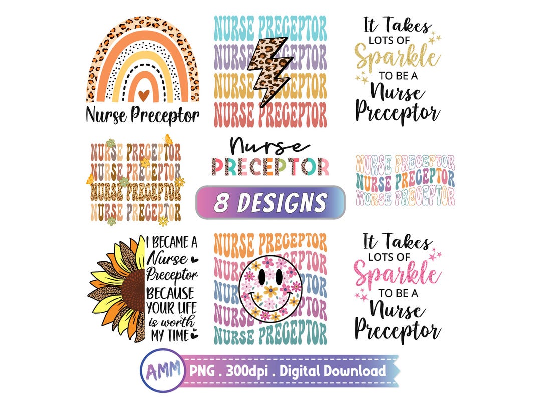 Nurse Preceptor Png, Bundle, Nurse Preceptor Shirt Png, Leopard, Retro ...