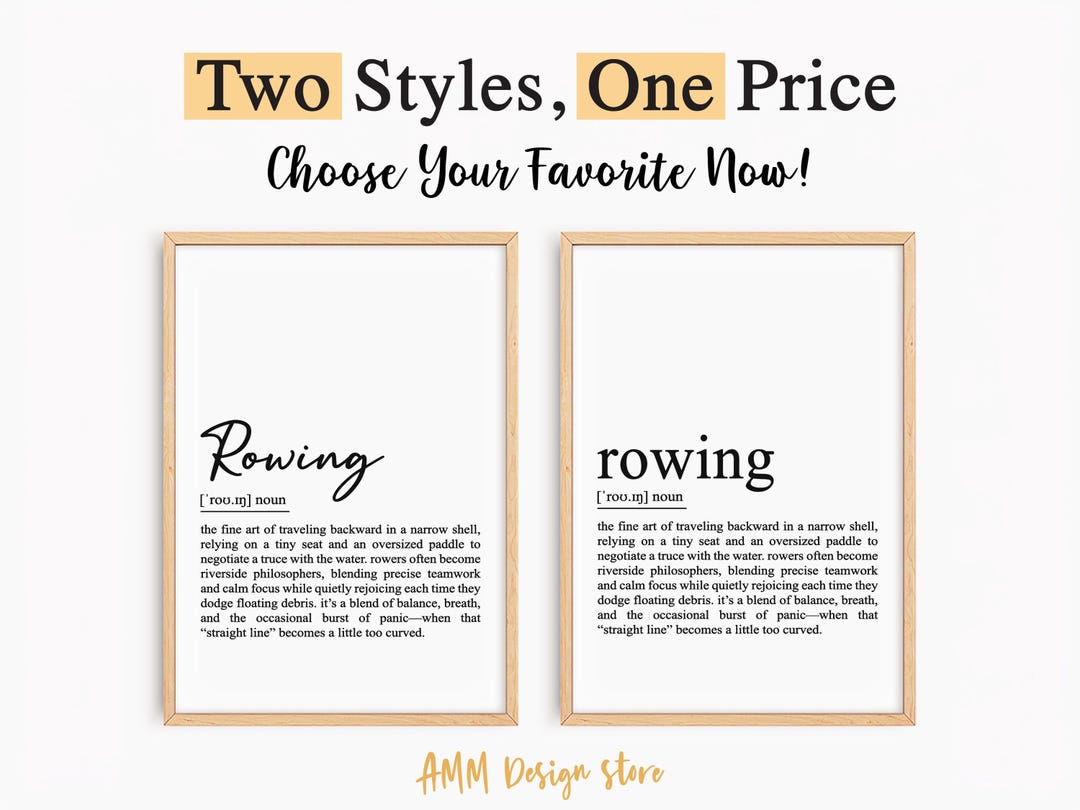 Rowing Definition Print, Rowing Gift, Gift for Rower, Rowing Print ...