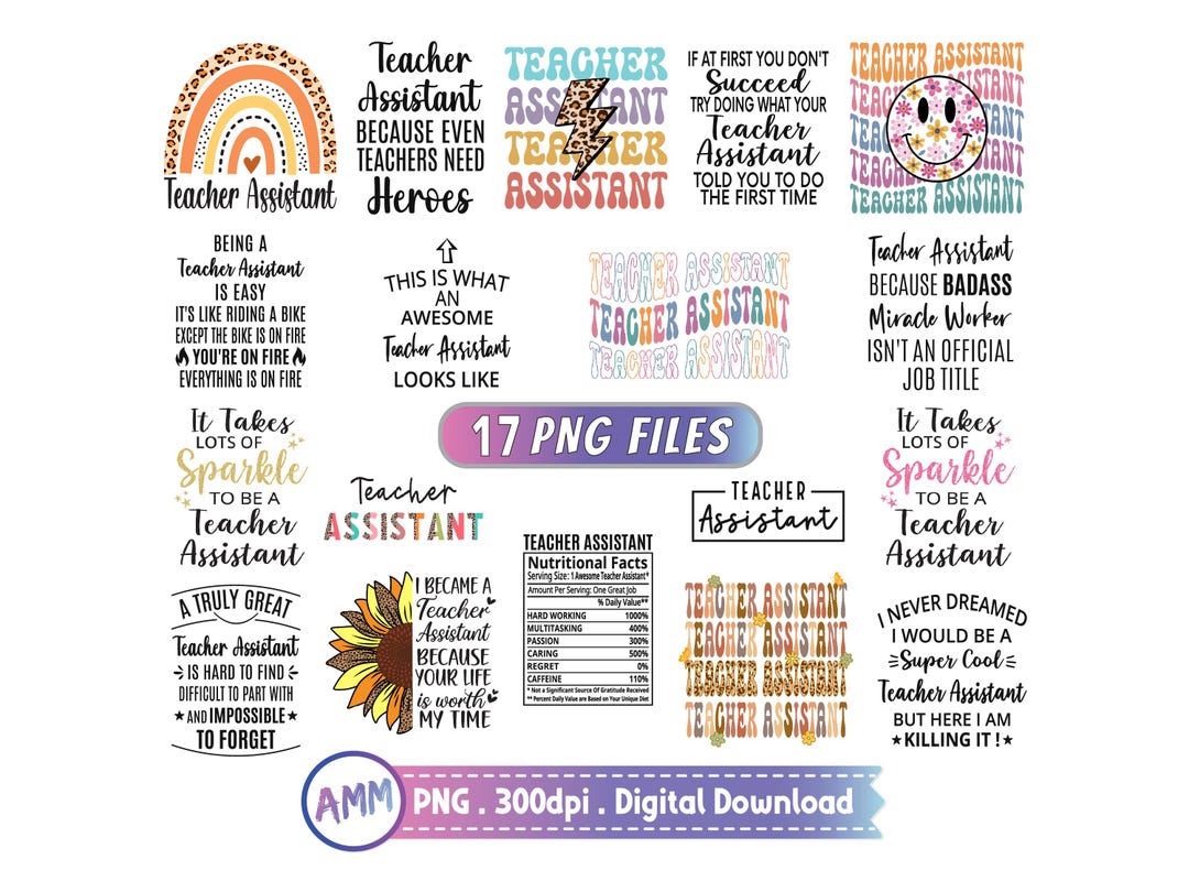 Teacher Assistant Png, Bundle, Teacher Assistant Shirt Png, Teacher ...